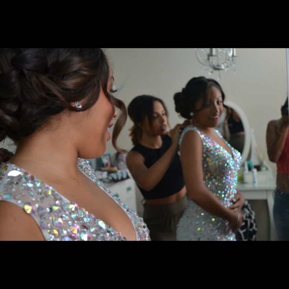 White & Swarovski Crystal Prom Dress - Gem